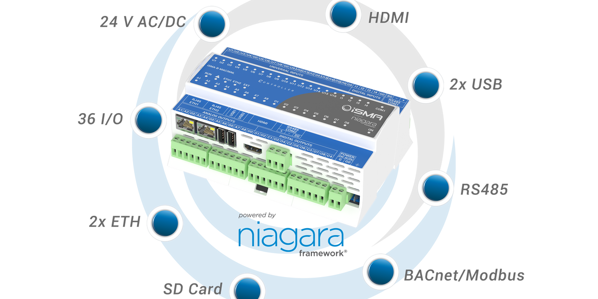 MAC36NL Niagara 4 controller with 36 IO points on board — Innon Energy LTD